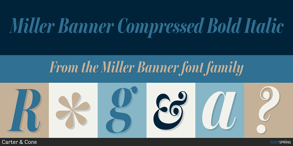 Miller Banner Compressed Bold Italic Font