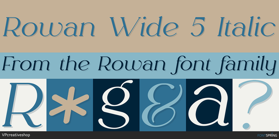Rowan Wide 5 Italic Font