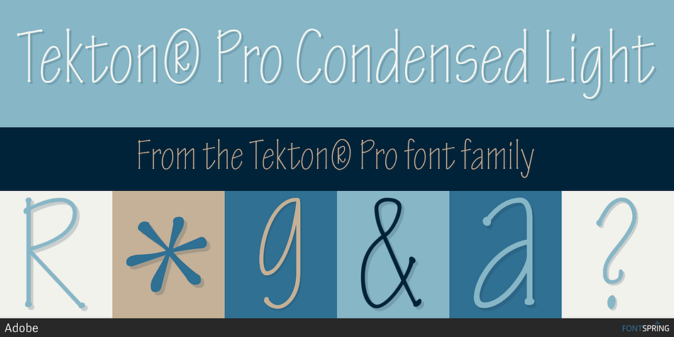 Tekton® Pro Condensed & Extended Font Collection by Adobe