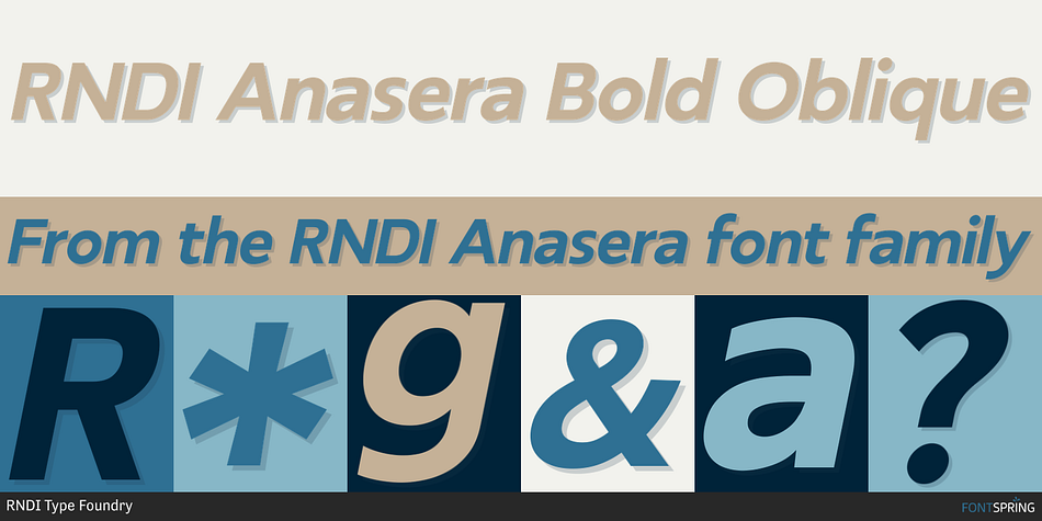 RNDI Anasera Bold Oblique Font