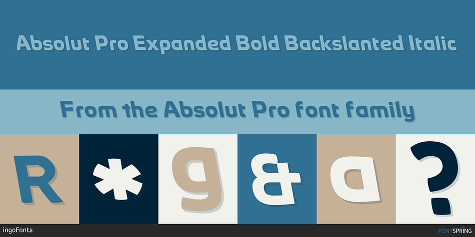 Absolut Pro Expanded Bold Backslanted Italic Font