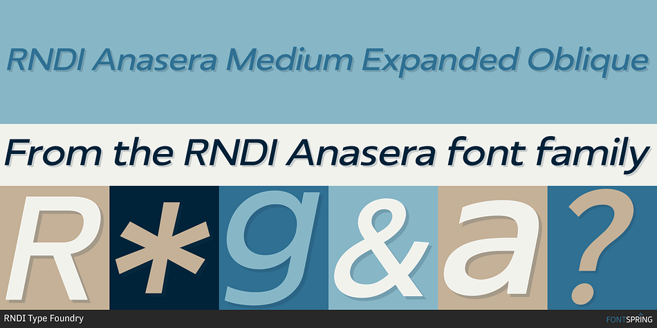 RNDI Anasera Medium Expanded Oblique Font