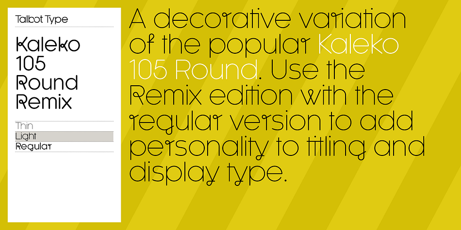 Kaleko 105 Font Collection by Talbot Type - Fontspring