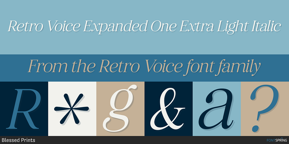 Retro Voice Expanded One Extra Light Italic Font