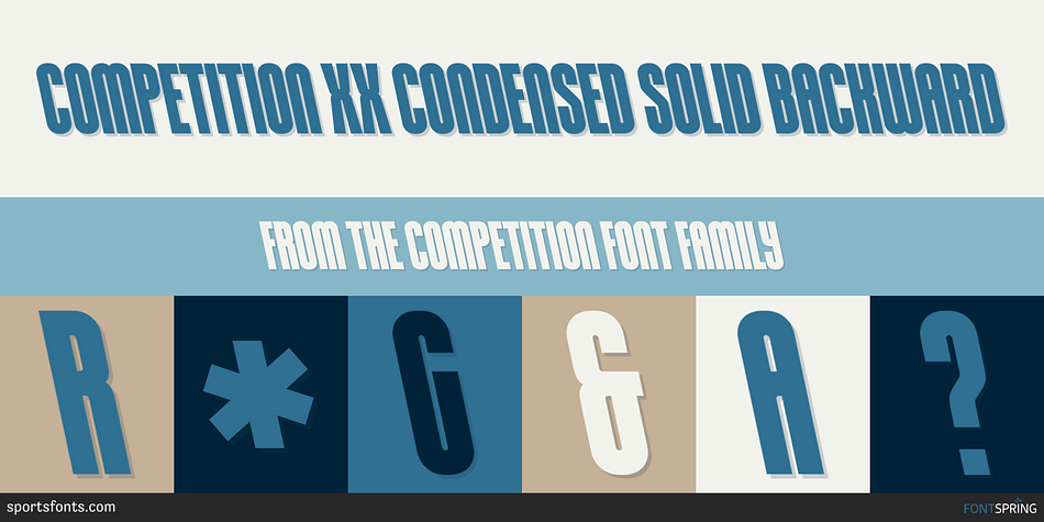 Competition XX Condensed Solid Backward Font