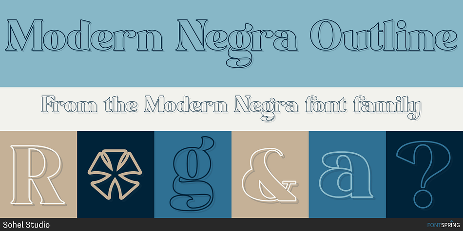 Modern Negra Outline Font
