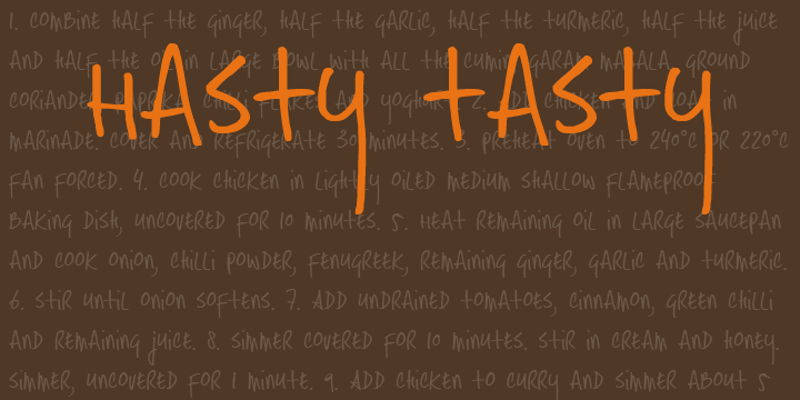 Hasty Tasty Font