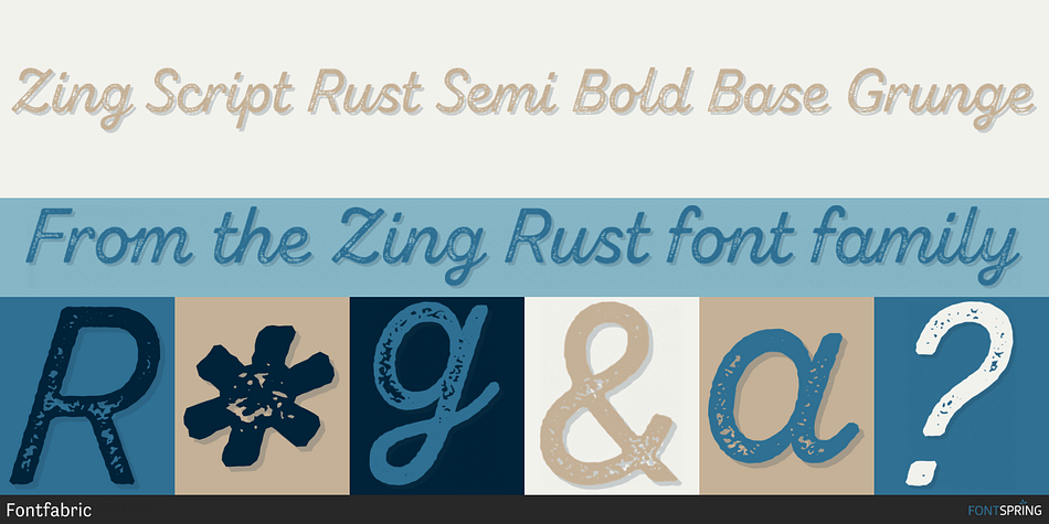 Zing Script Rust Semi Bold Base Grunge Font