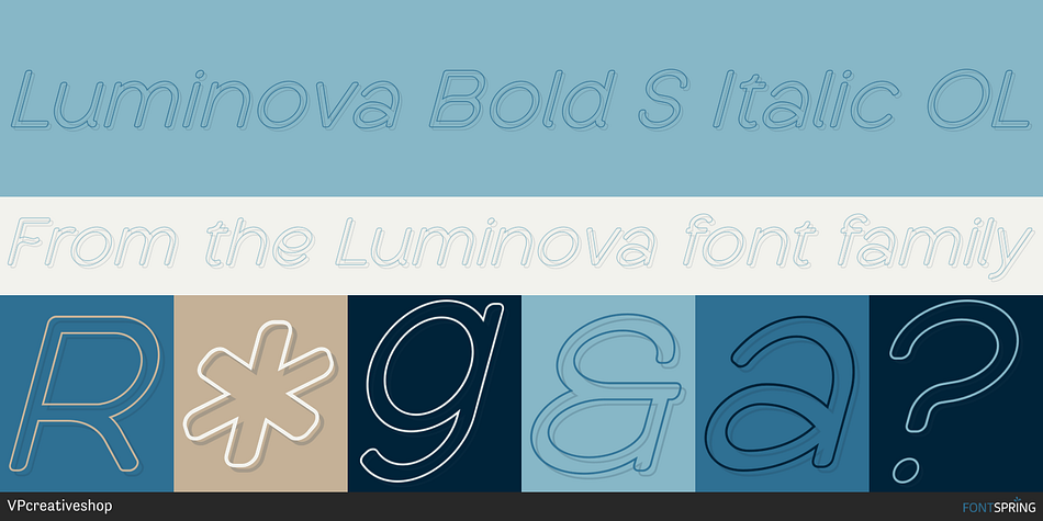 Luminova Bold S Italic OL Font