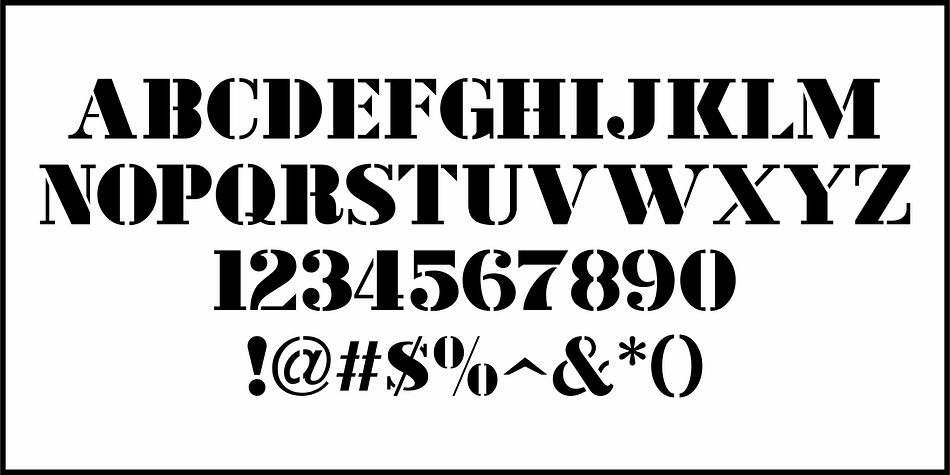 Stencil Edition JNL Font