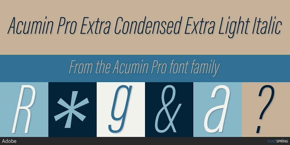 Acumin Pro Extra Condensed Font Collection by Adobe