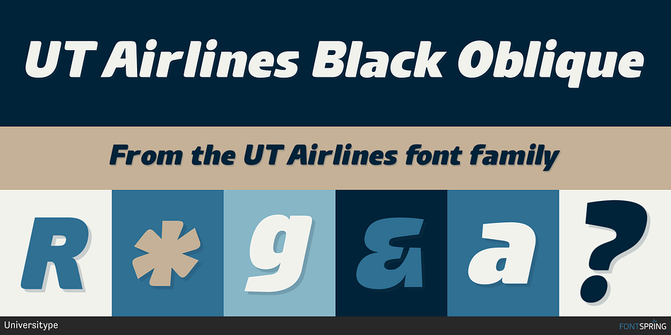 UT Airlines Black Oblique Font