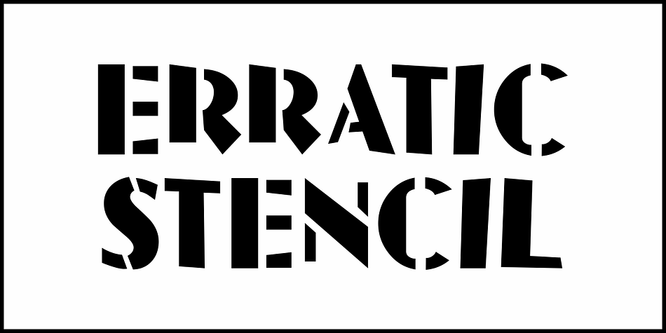 Erratic Stencil JNL Font