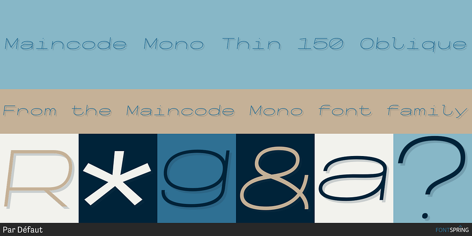 Maincode Mono Thin 150 Oblique Font