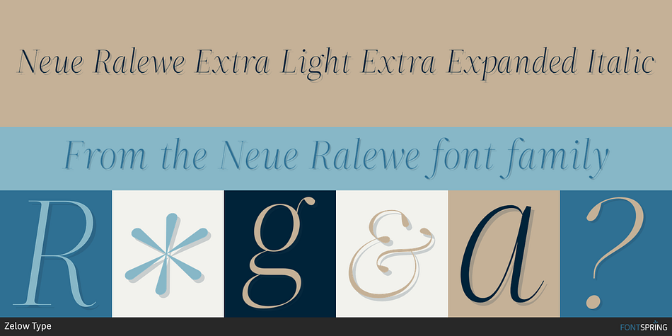 Neue Ralewe Extra Light Extra Expanded Italic Font