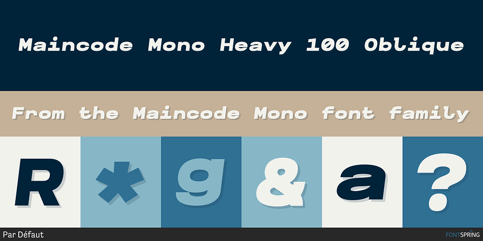 Maincode Mono Heavy 100 Oblique Font
