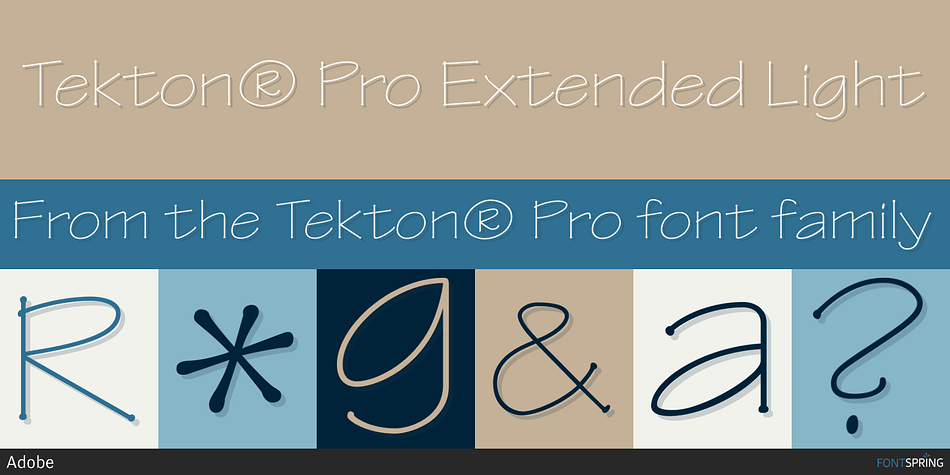 Tekton® Pro Condensed & Extended Font Collection by Adobe