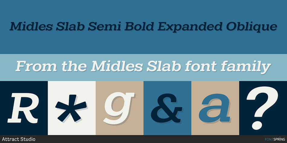 Midles Slab Semi Bold Expanded Oblique Font