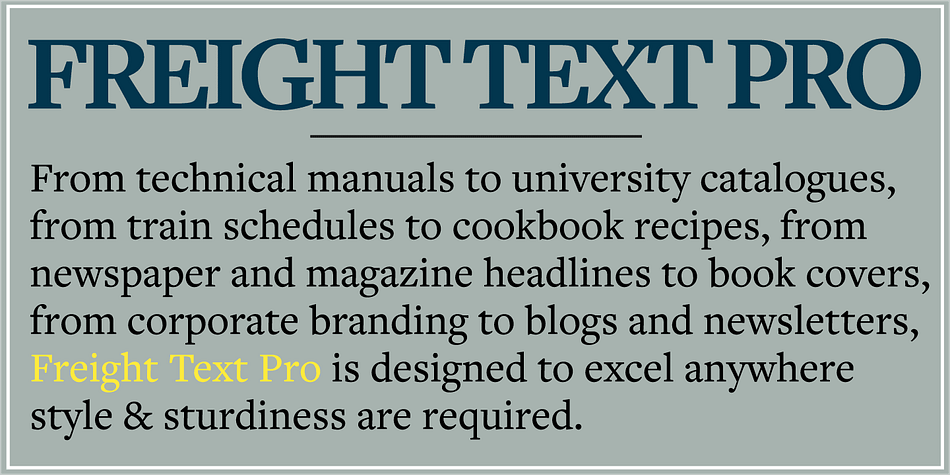 Freight Text Pro Font