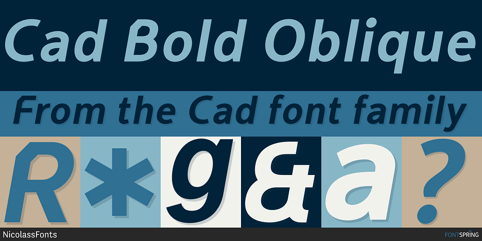 Cad Bold Oblique Font