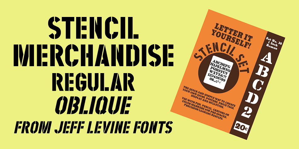 Stencil Merchandise JNL Font