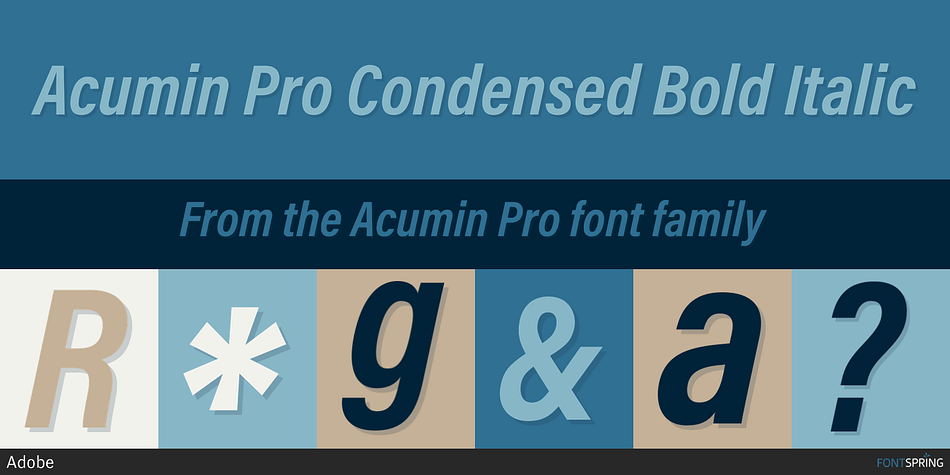 Acumin Pro Condensed Bold Italic Font