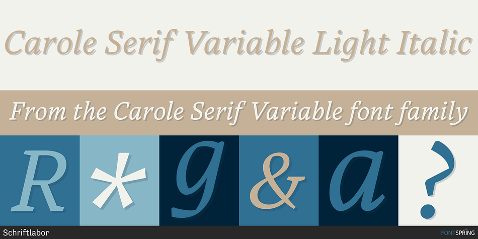 Carole Serif Variable Light Italic Font