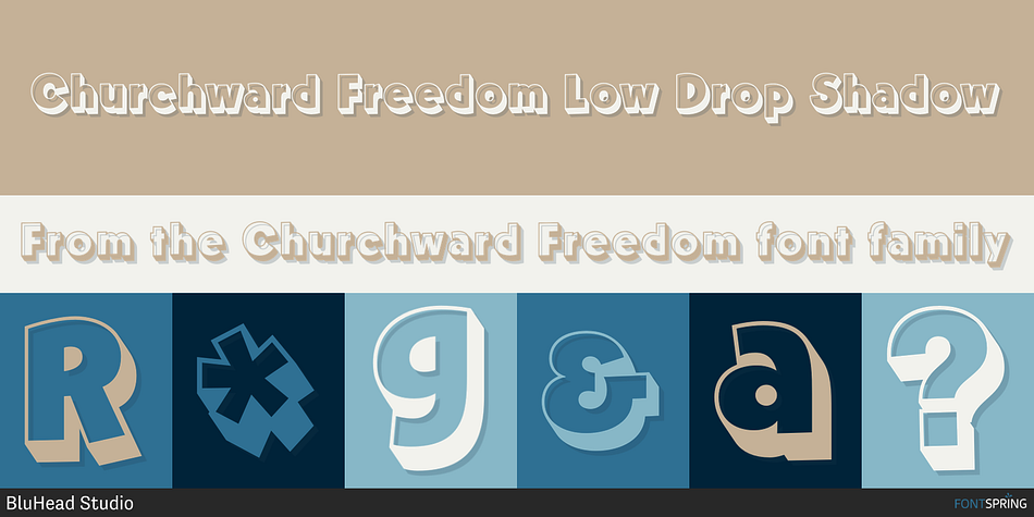 Churchward Freedom Low Drop Shadow Font