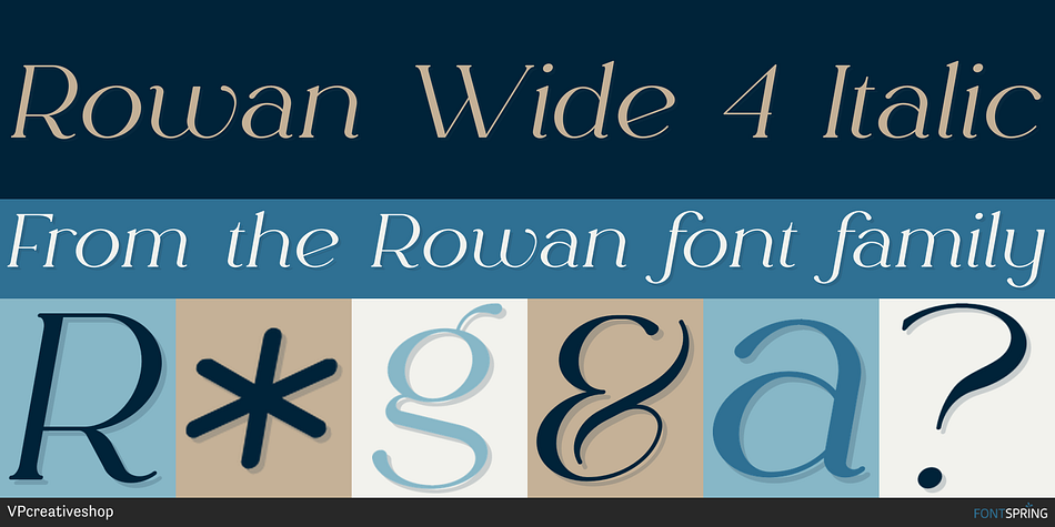 Rowan Wide 4 Italic Font