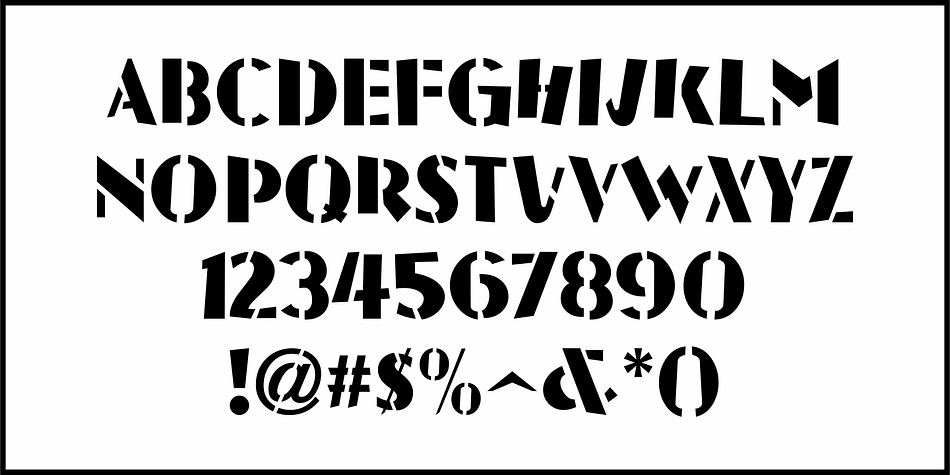 Erratic Stencil JNL Font