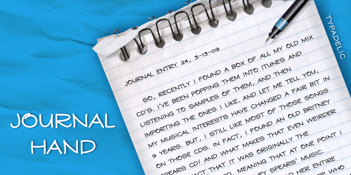 Journal Hand Font | Fontspring