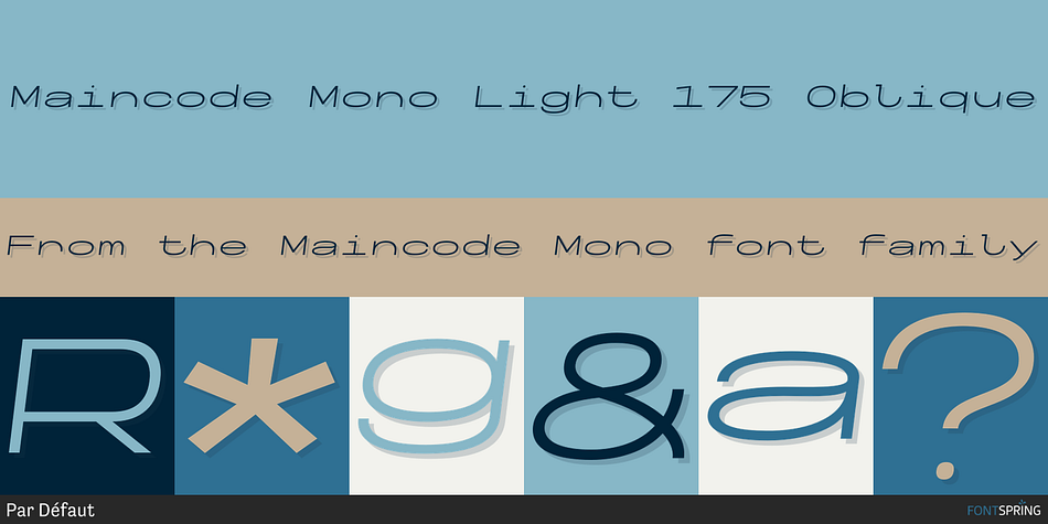 Maincode Mono Light 175 Oblique Font