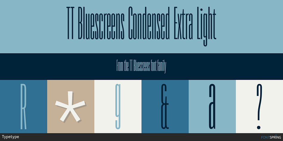 TT Bluescreens Condensed Extra Light Font