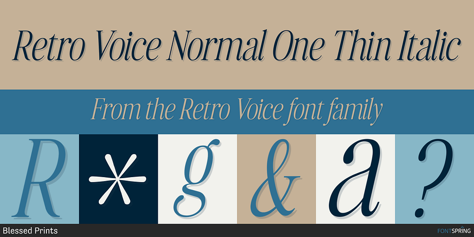 Retro Voice Normal One Thin Italic Font