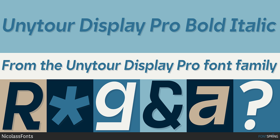 Unytour Display Pro Bold Italic Font