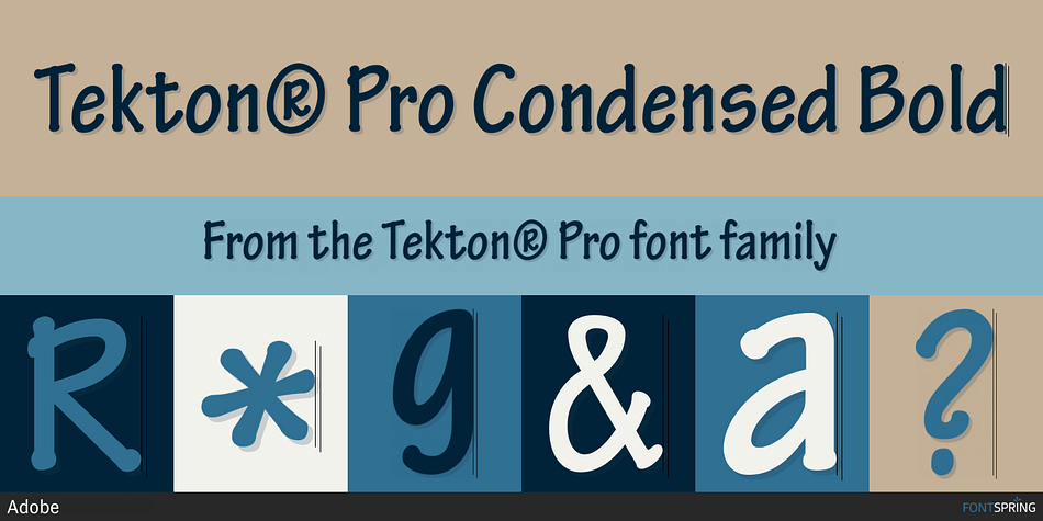 Tekton® Pro Condensed & Extended Font Collection by Adobe