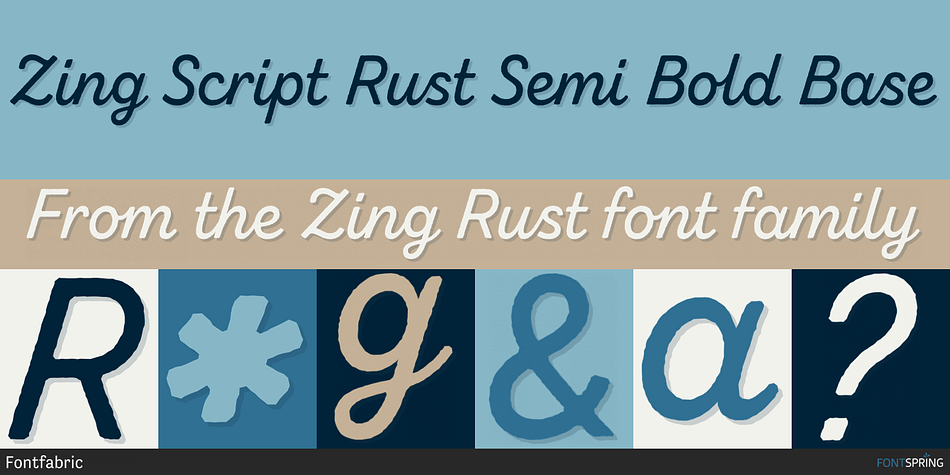 Zing Script Rust Semi Bold Base Font