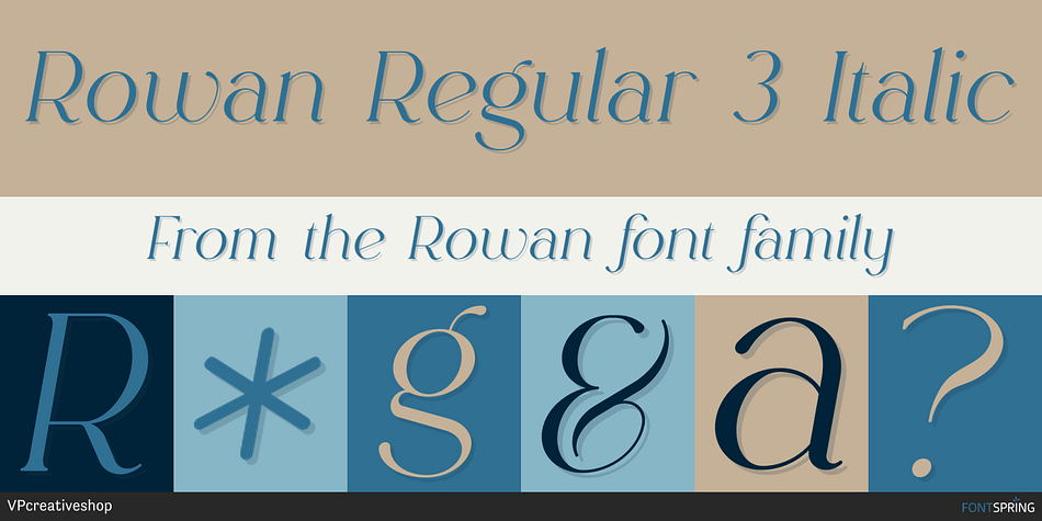 Rowan Regular 3 Italic Font
