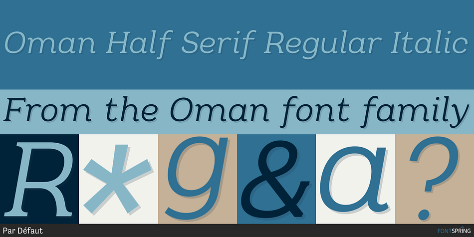 Oman Half Serif Regular Italic Font