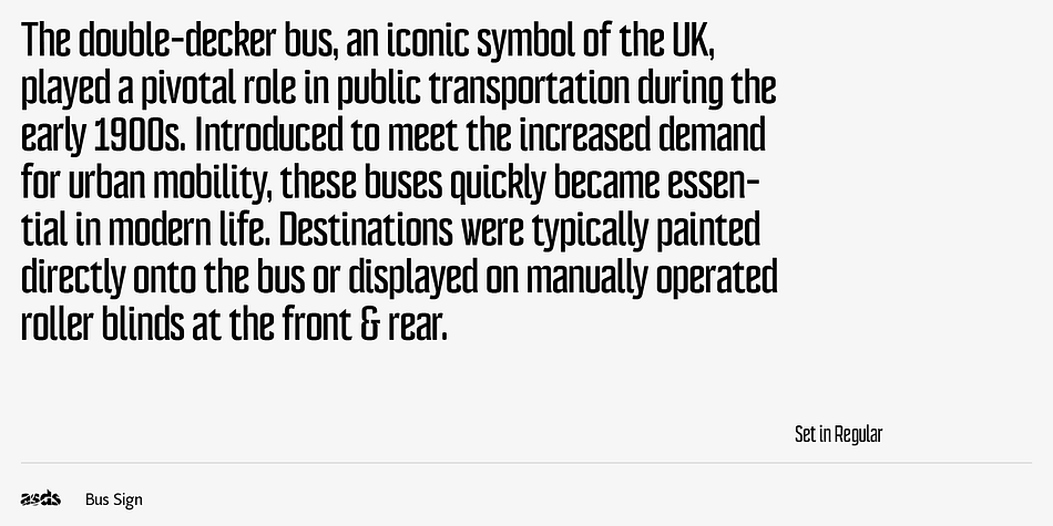 Bus Sign Font