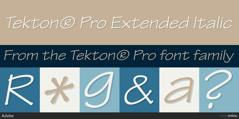 Tekton® Pro Condensed & Extended Font Collection by Adobe