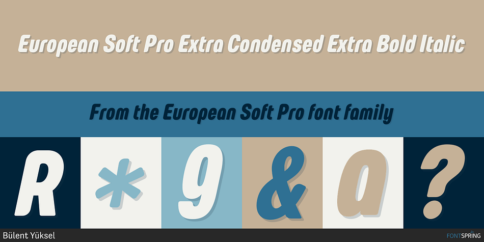 European Soft Pro Extra Condensed Extra Bold Itali Font