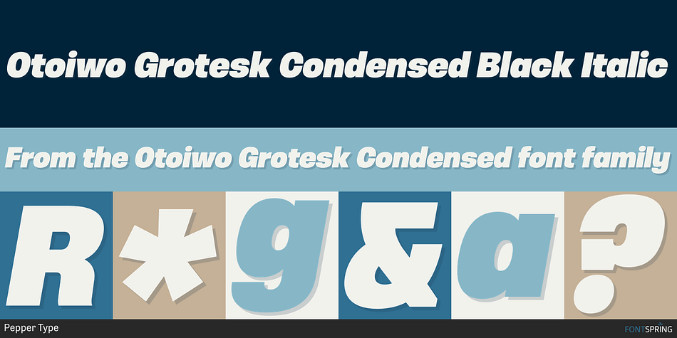 Otoiwo Grotesk Condensed Black Italic Font