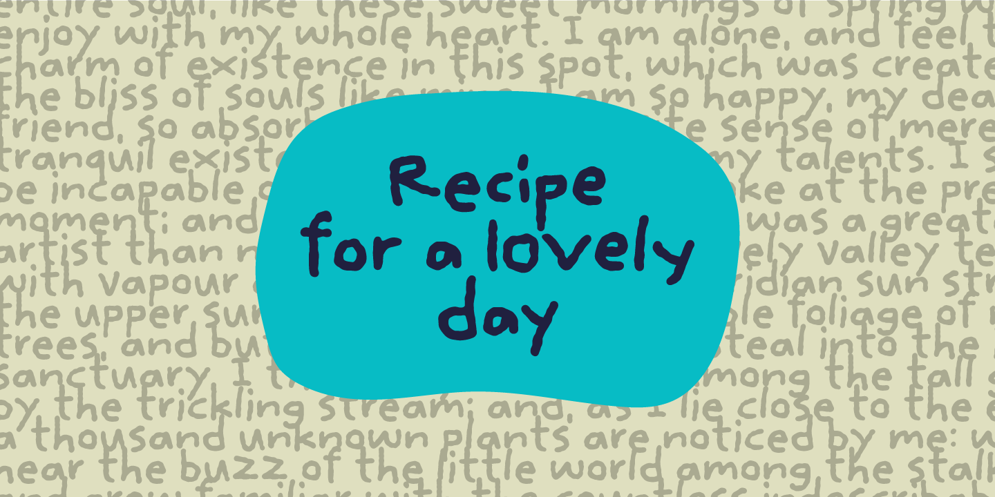Recipe for a lovely day Font