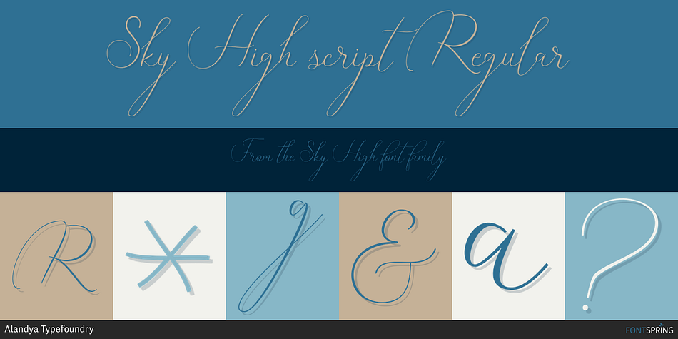 Sky High script Regular Font