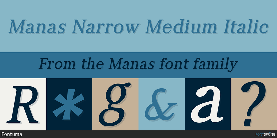 Manas Narrow Medium Italic Font