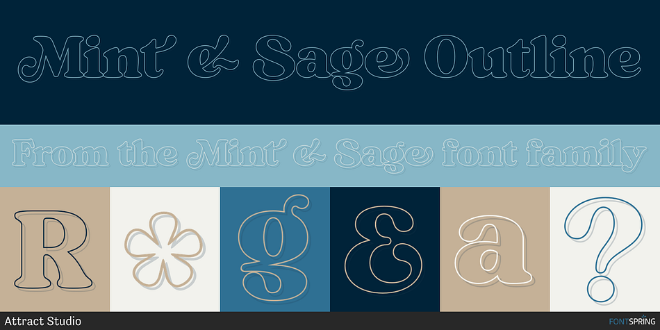 Mint And Sage Outline Font