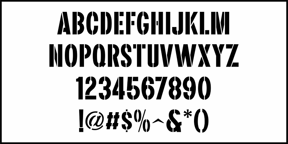 TV Ad Stencil JNL Font