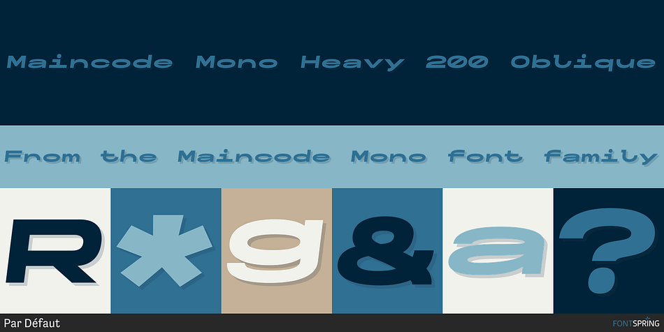 Maincode Mono Heavy 200 Oblique Font