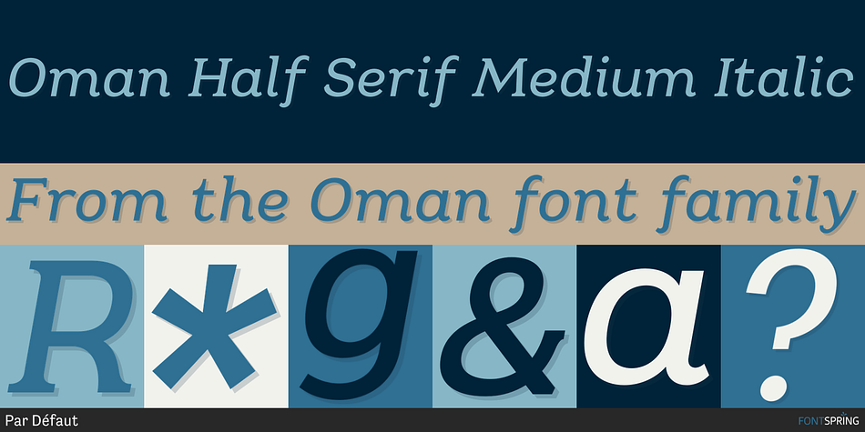 Oman Half Serif Medium Italic Font